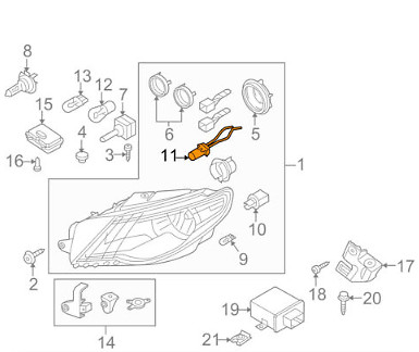 NEW AUDI A3 8P HEAD LIGHT LAMP BULB HOLDER WITH LEADS 8P0941953 OEM | eBay