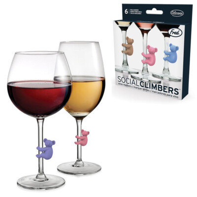 Social Climbers - Fred Koala Wine Glass Drink Markers - Set of 6 **FREE ...
