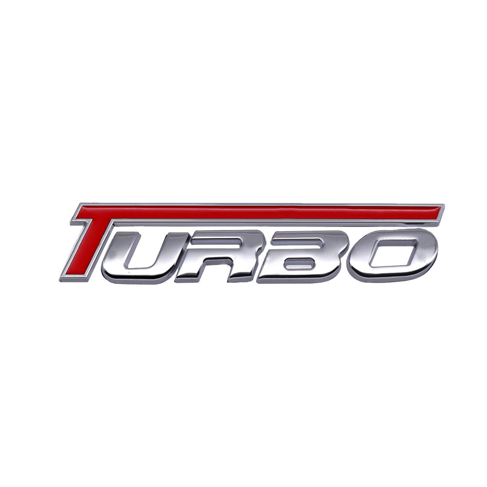 1Pc Chrome Turbo Logo Emblem Badge Decal Sticker Decoration Auto Car ...