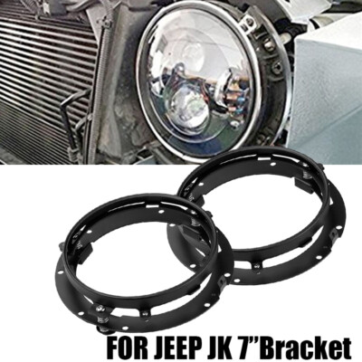 2PC 7inch LED Headlight Round Headlight mount Lamp Holder Brackets For ...