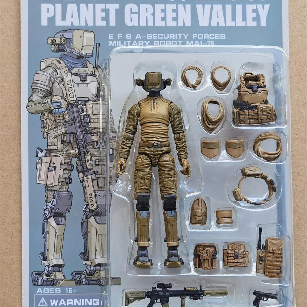 Planet Green Valley Military Robot MAI-75 1/18 Action Figure 3.75in ...