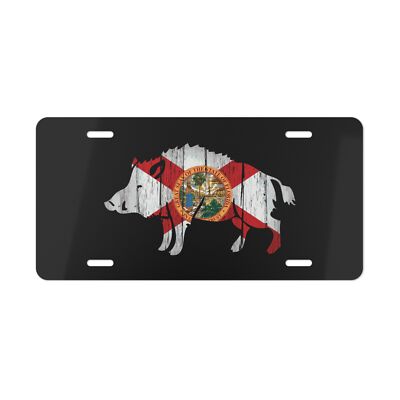 Florida Wild Boar Flag Front License Plate Boar FL Hunting Vanity Tag ...