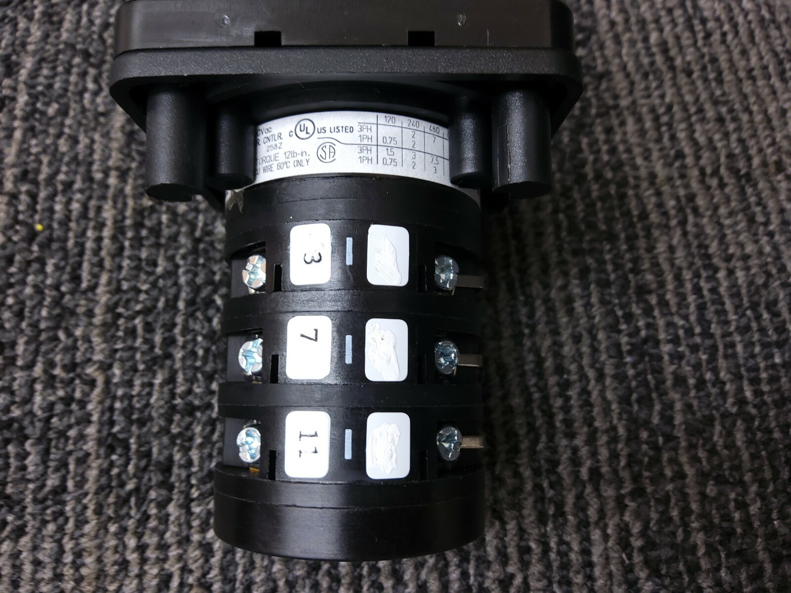 Salzer S213 Us1a4746-01 600vac 2-position Rotary Cam Transfer Switch ...