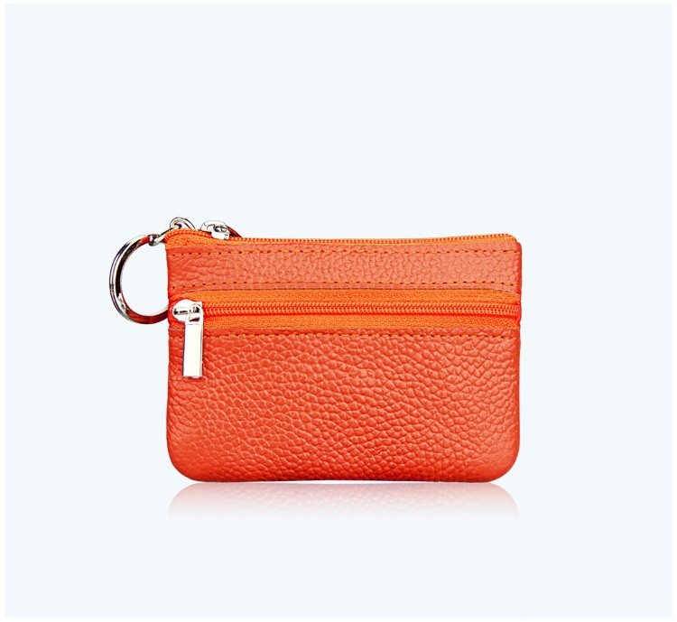 Women Leather Coin Card Key Ring Wallet Pouch Mini Purse Zip Up Small ...