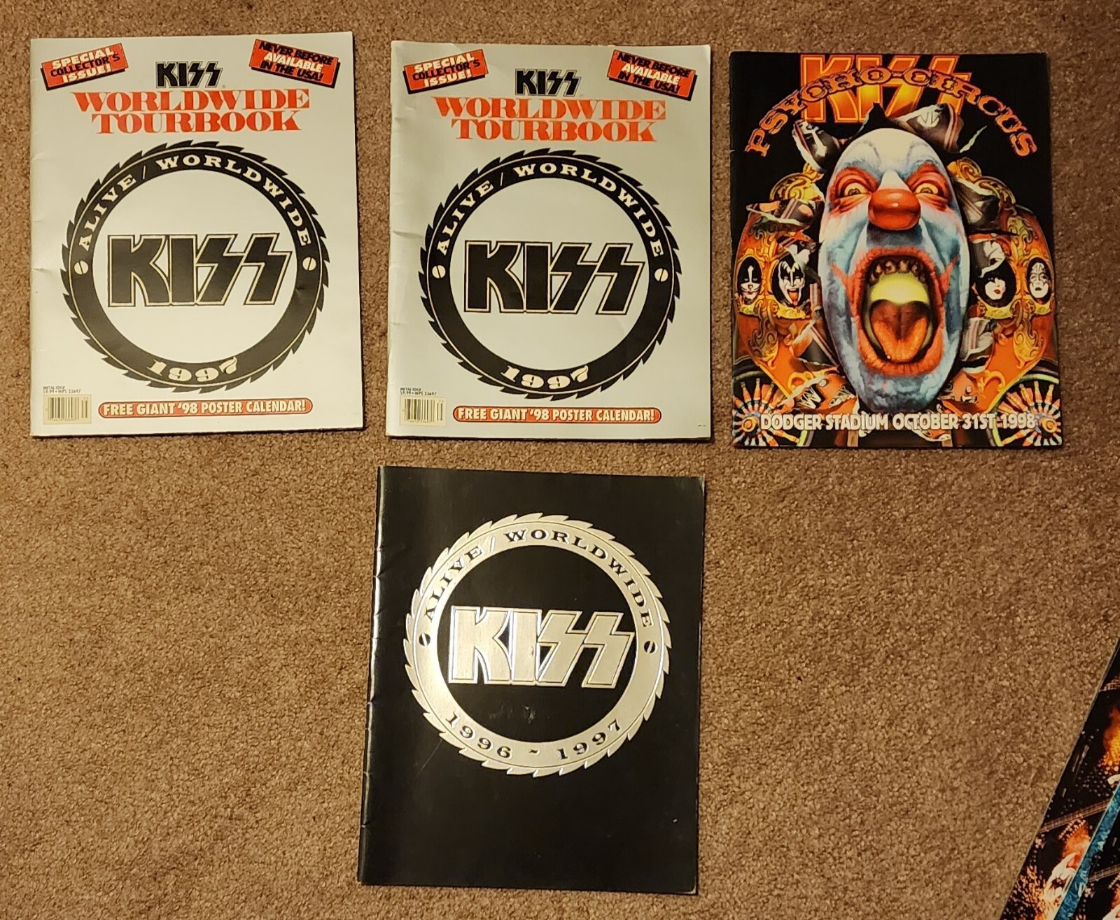 Collection Of 9 KISS Tour Programs Psycho Circus Alive Alive 35 ...