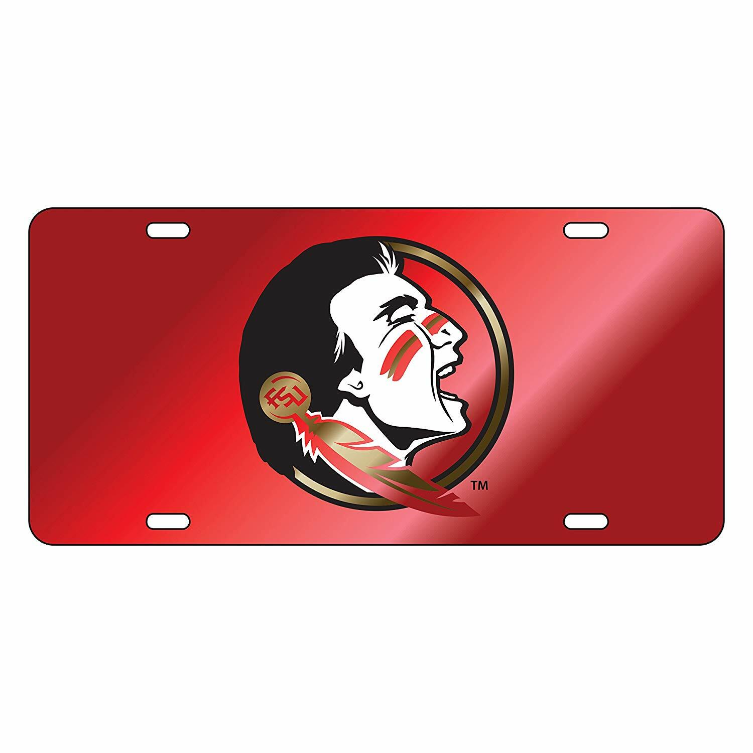 FSU FLORIDA STATE Mirrored Seminole License Plate / Car Tag | eBay
