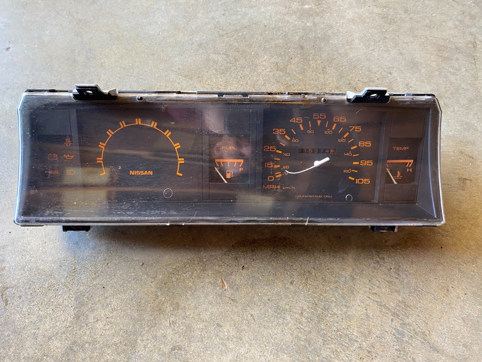 87 88 89 1989 NISSAN HARDBODY D21 PICKUP INSTRUMENT CLUSTER W/O TACH ...