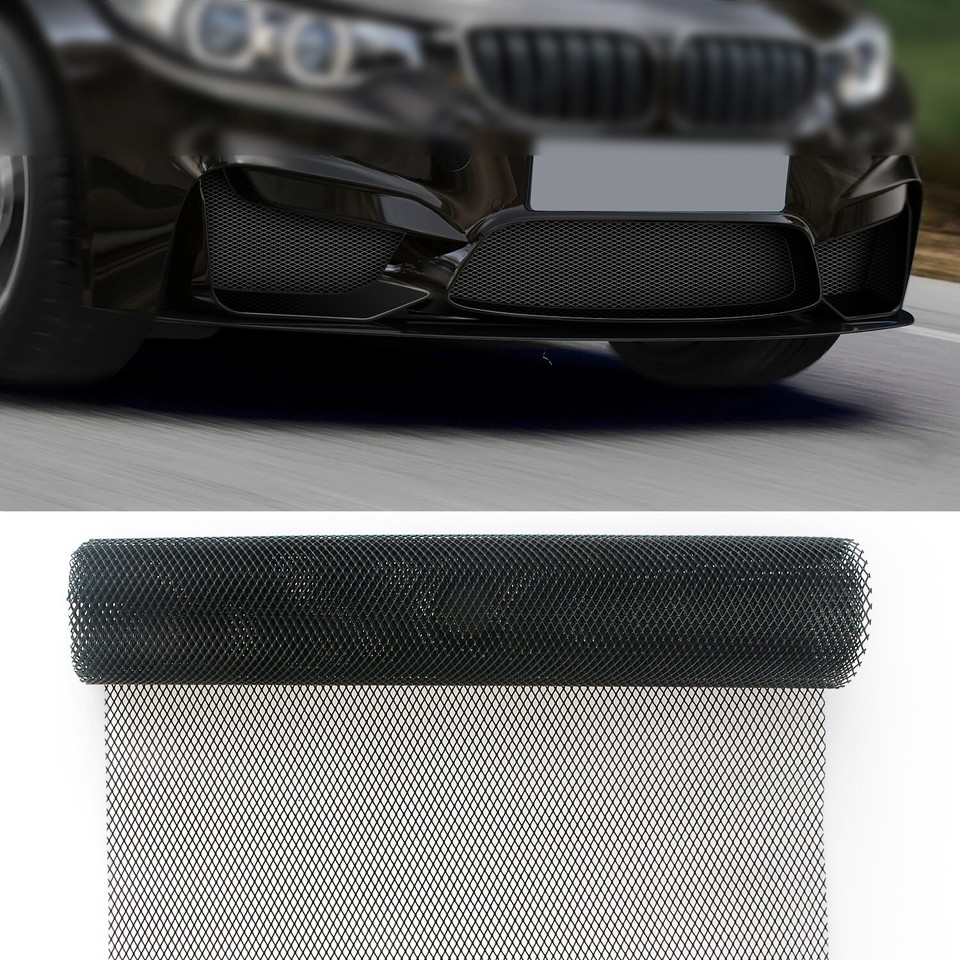 Black Aluminum Mesh Grill Cover Car Bumper Fender Hood Vent Grille Net ...