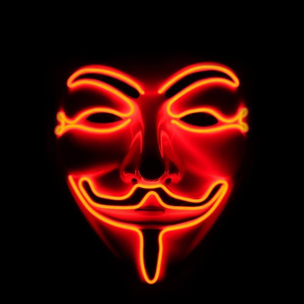Light Up Anonymous mask Guy LED Halloween Cosplay Vendetta Hacker ...
