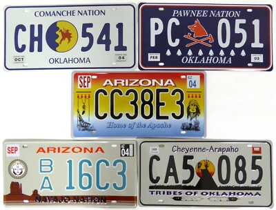 Set of 5 USA License Plates Native Americans - WALL METAL DECOR SIGN | eBay