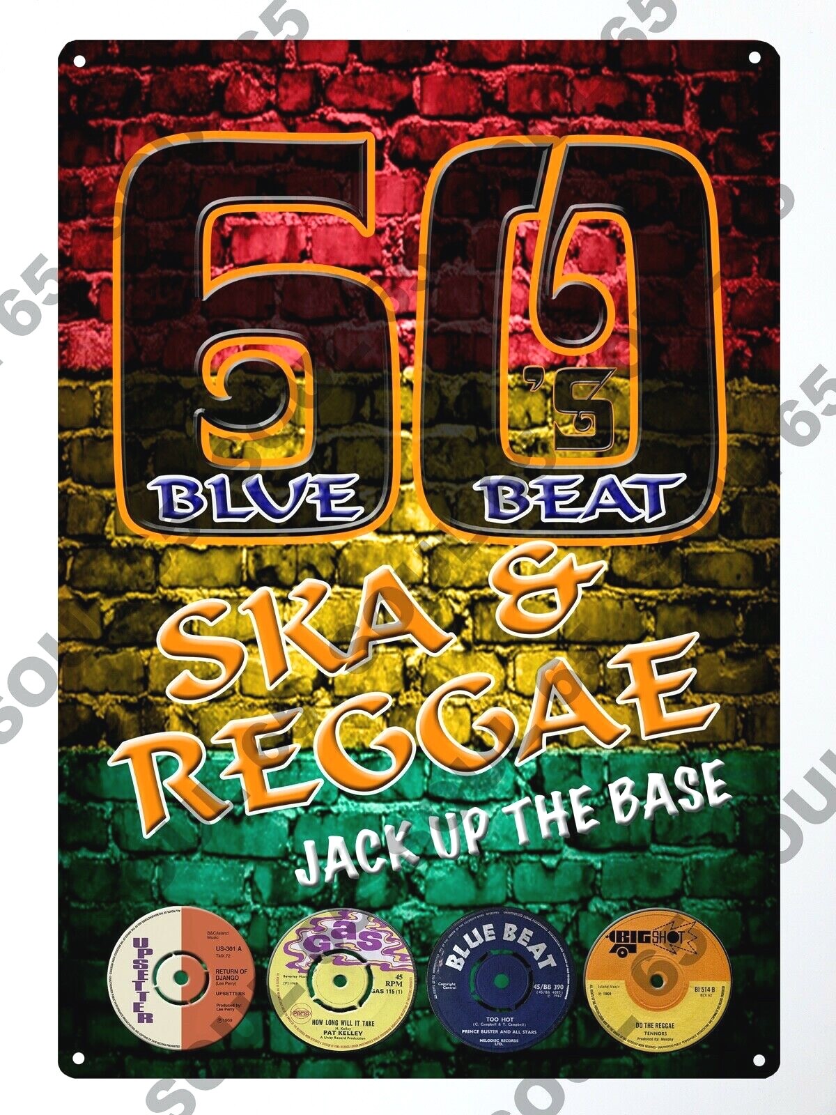 Ska Reggae Metal Sign, Trojan Blue Beat Sign, Ska Reggae Records ...