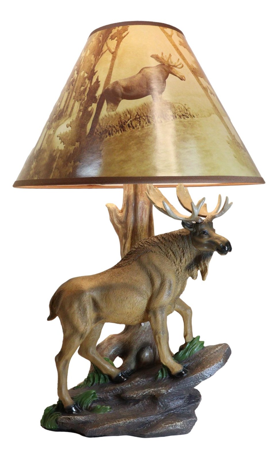 Wildlife Nature Bull Moose Grand Elk Desktop Table Lamp With Nature ...