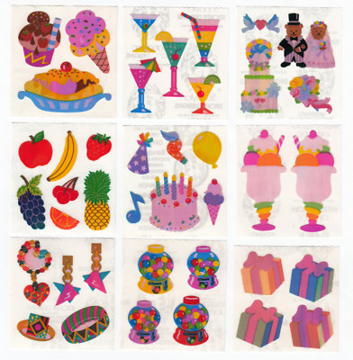 Vintage Sandylion Pearly Pearl Opal MOP Food Candy Party Stickers - You Choose | eBay