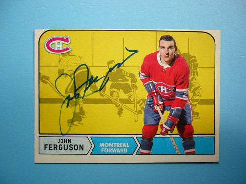 1968/69 O-PEE-CHEE NHL HOCKEY CARD #20 JOHN FERGUSON EX/NM NM AUTO ...
