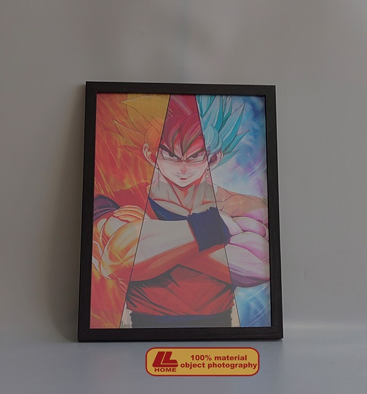 Anime DBZ 3D Effect 3 image change photo frame Son goku Vegeta Zamasu ...