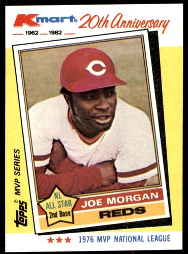 Joe Morgan 1982 Topps Kmart 20th Anniversary Card# 30 | eBay