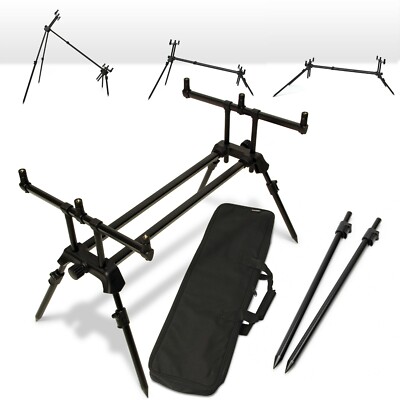NGT Fishing Carp Rod Pod 3 Rods Rest Stand Adjustable Body And Legs ...