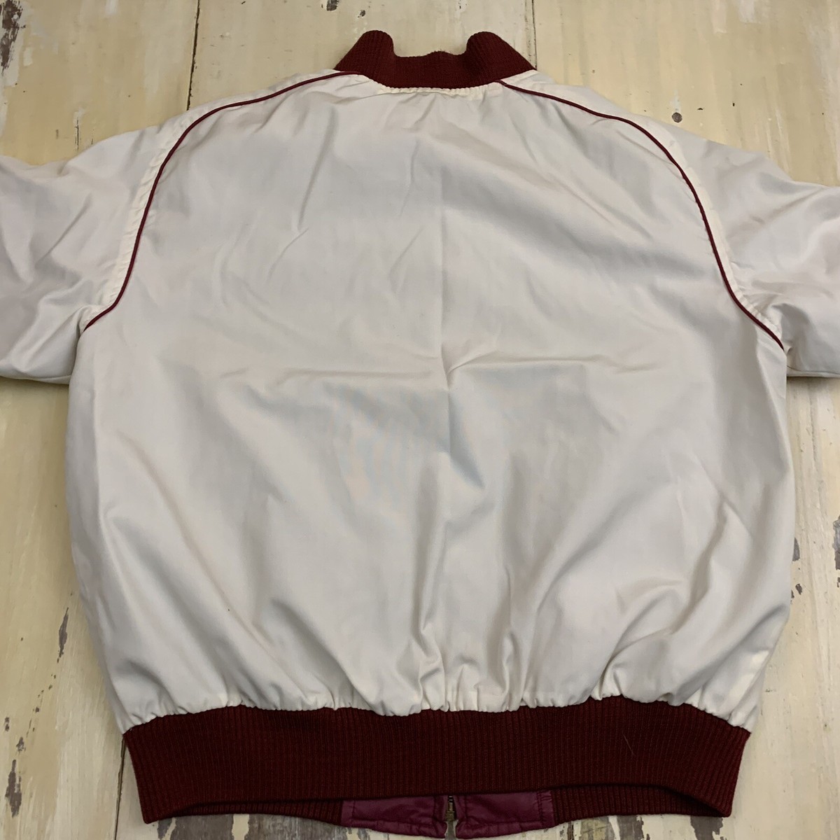 VINTAGE JACKET - 80s-90s Reversible Dark Red & White Stadium VINTAGE JACKET - 80s-90s Reversible Dark Red & White Stadium