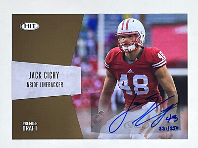 Jack Cichy 2018 SAGE Hit Gold Auto /250 #A-14 Sports Football Trading ...