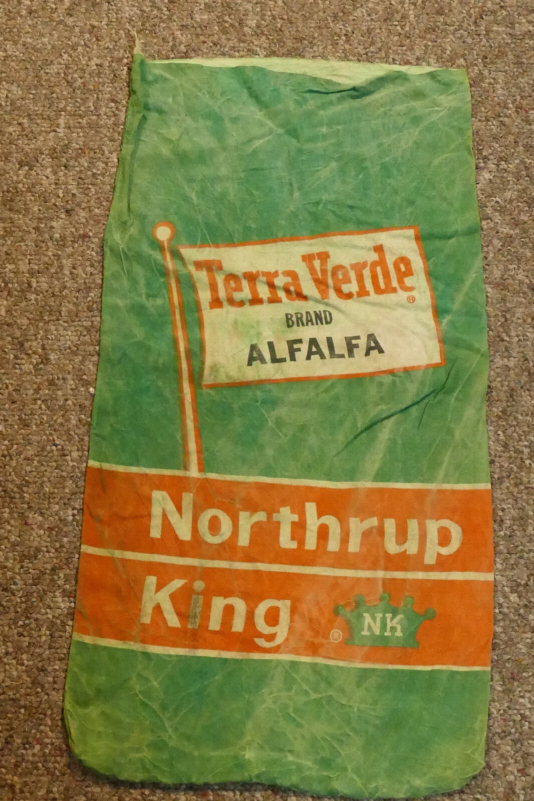 Vintage Northrup King Terra Verde Brand ALFALFA Seed Sack NK Cloth Seed ...