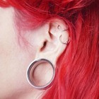 PAIR STEEL DOUBLE FLARED EAR TUNNELS PLUGS 12G 10G 8G 6G 4G 2G 0G 00G 1 ...