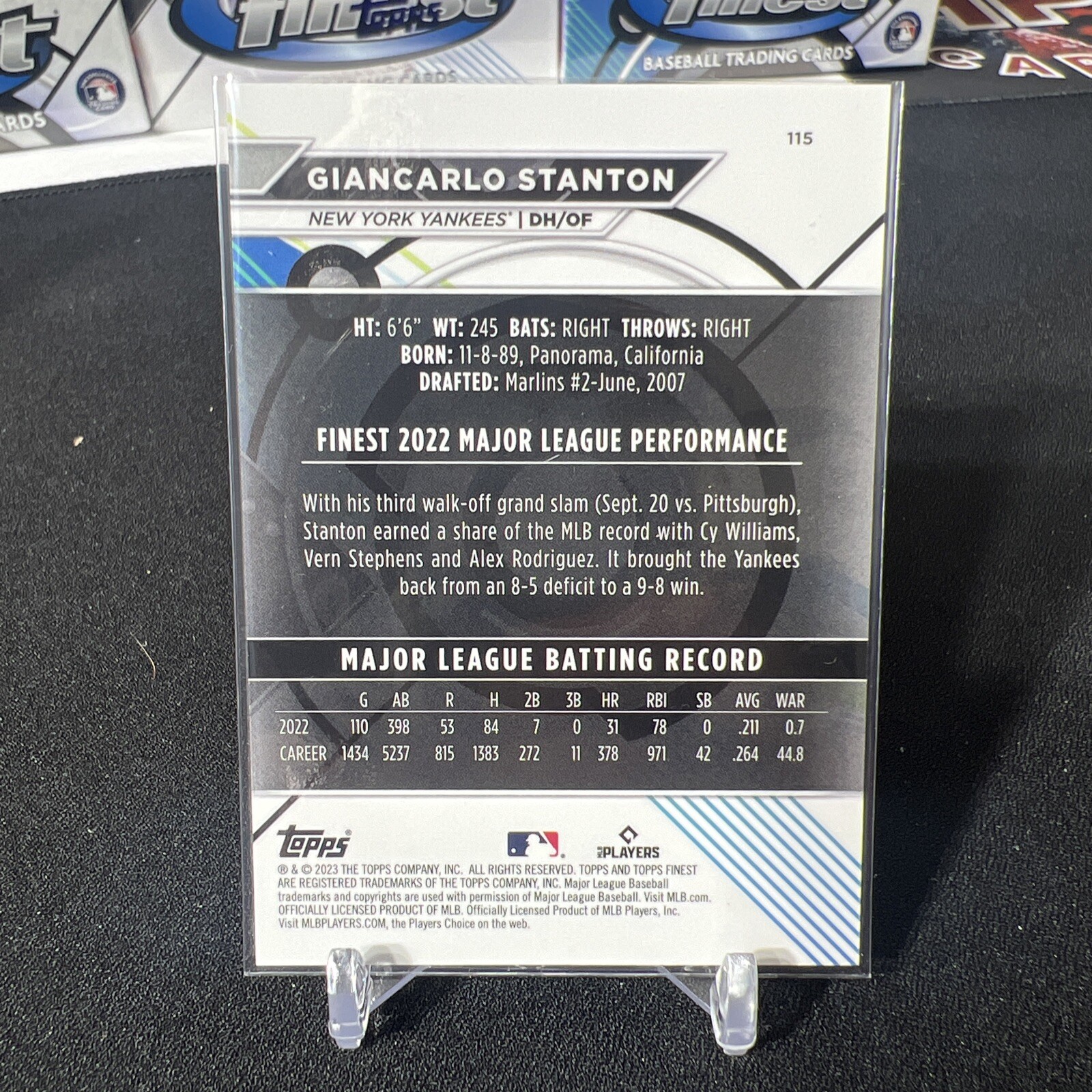 2023 Topps Finest Giancarlo Stanton Gold Refractor /50 NY Yankees | eBay