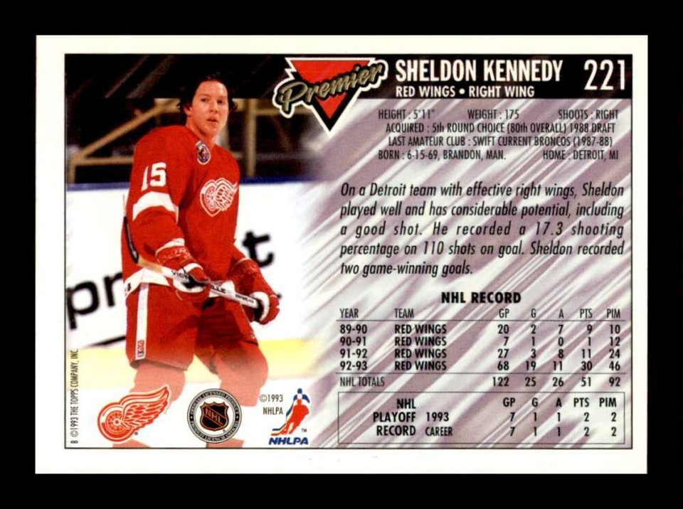 1993-94 Topps Premier Sheldon Kennedy #221 | eBay