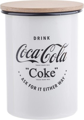 Tablecraft Enamel Large Canister with Wood Lid | eBay