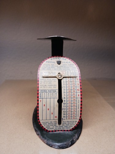 USPS POPULAR Metal Tin Postal Scale, 0-1 Lb Antique Postage | eBay