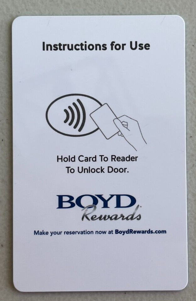 BOYD REWARDS HOTEL/CASINO ROOM KEY CARD For Collection Only LAS VEGAS ...