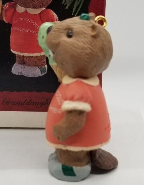 Hallmark 1994 Keepsake GRANDDAUGHTER Beaver Girl Dress Ice Cream ...