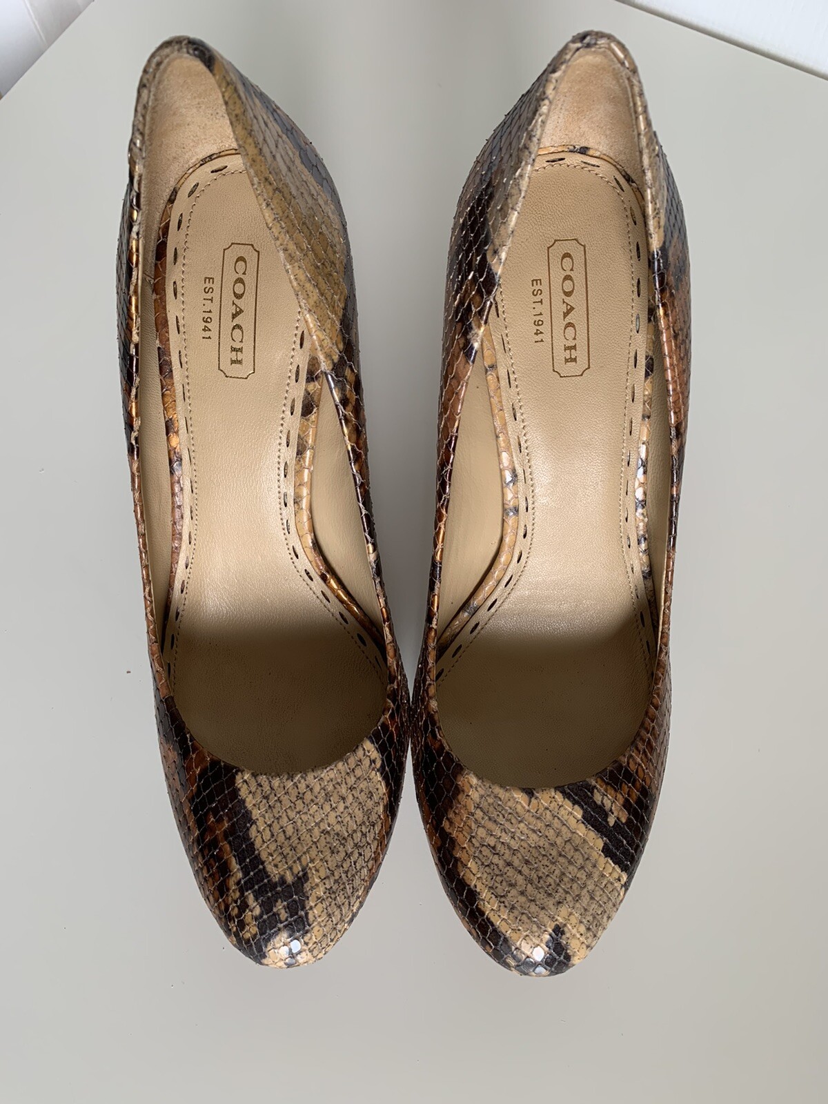 Coach Buffy High Heels Pumps Brown Snake Skin/PyThon… - Gem
