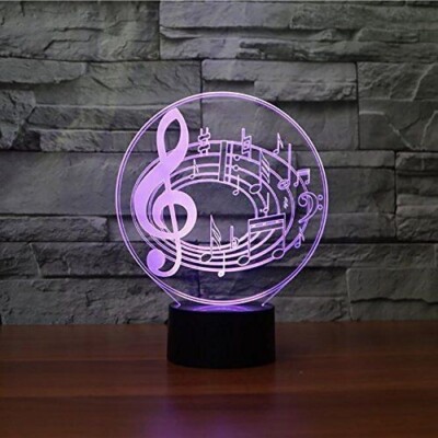 LOT OF 2PCS 3D LED Night Light Musical Notes led Touch Table Desk Lamp ...