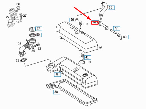 NUEVO MB SPRINTER W903 CUBIERTA CULATA MANGUERA RESPIRADOR A6010160481 ...