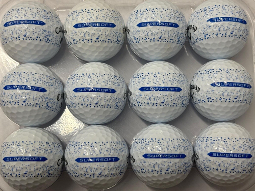 12 CALLAWAY SUPERSOFT SPLATTER BLUE GOLF BALLS PEARL/GRADE A LAKE BALLS ...