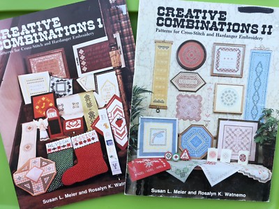Hardanger Embroidery Creative Combinations I II Pattern Book Lot Doily ...