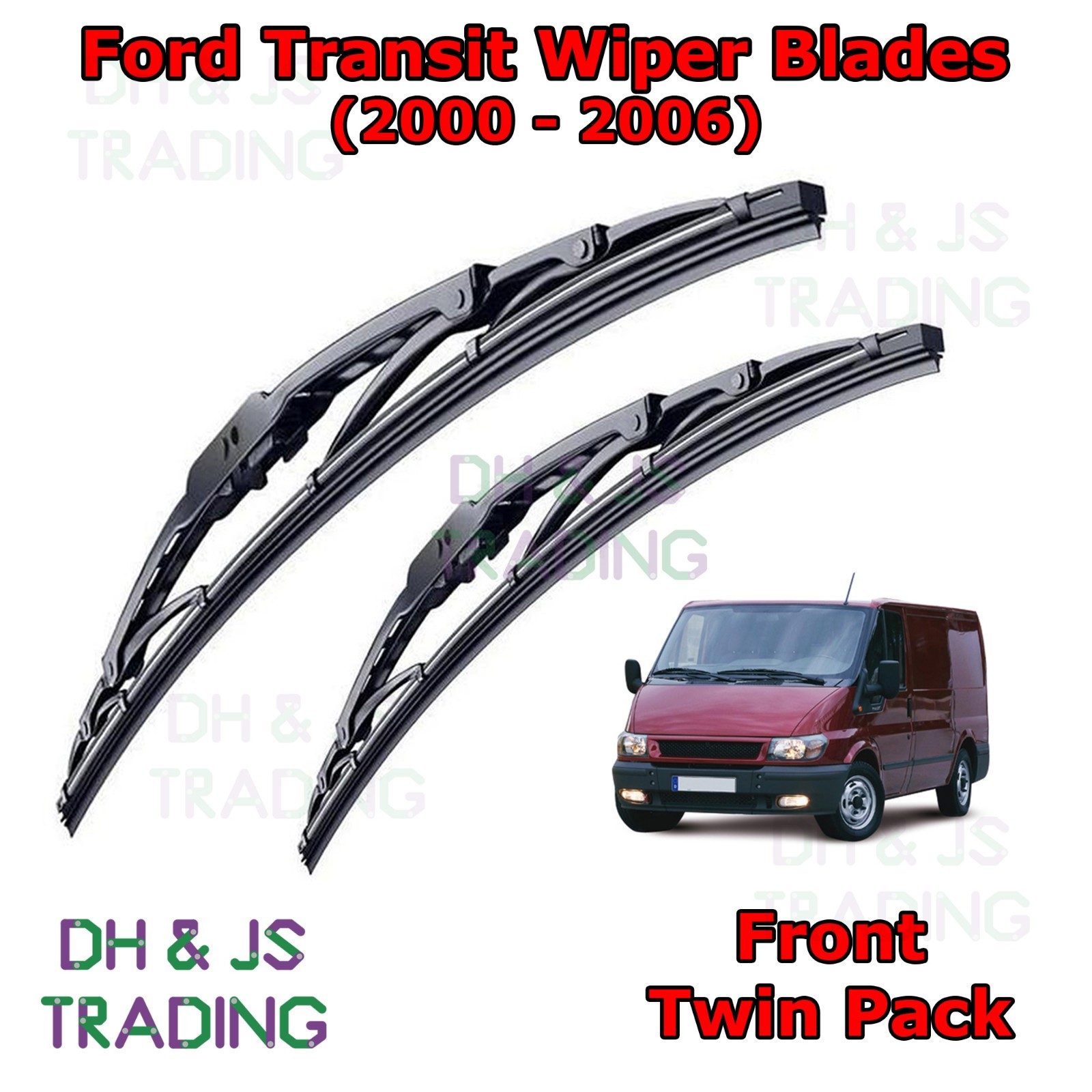 (00-06) Ford Transit Front Wiper Blades Window Windscreen Set Van 24/28 ...