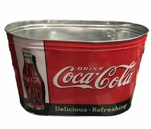 Coca Cola Tin Ice Cooler Metal Drink Beverage Server Coke Drink Coca ...