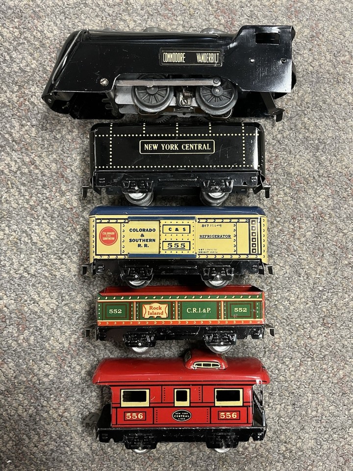 + Marx Set 3995 O Gauge Commodore Vanderbilt Locomotive & Tender 3 Car ...