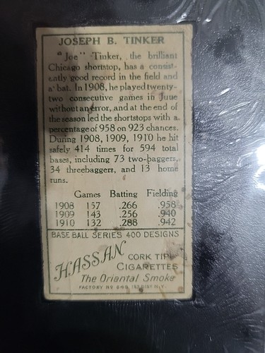 Joe Tinker baseball card 1911 T-205 | eBay