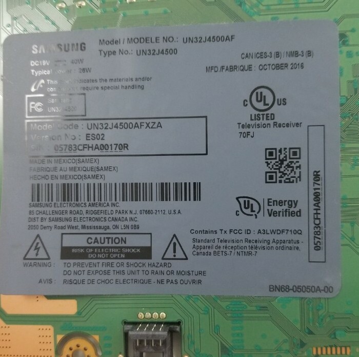 Samsung UN32J4500AF Ver ES02 Main Board BN94-07831N / BN97-11037A [B677 ...
