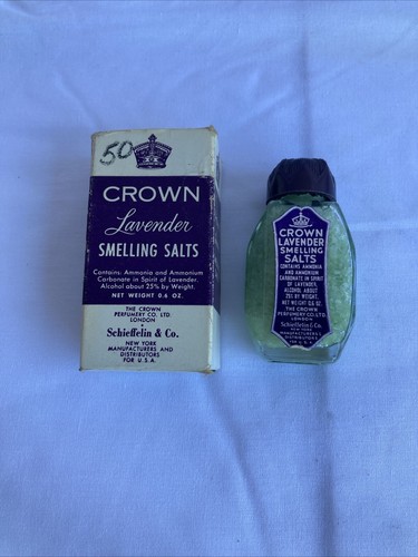 Vintage Crown Lavender Smelling Salts Almay Inc. NY New In Original Box ...