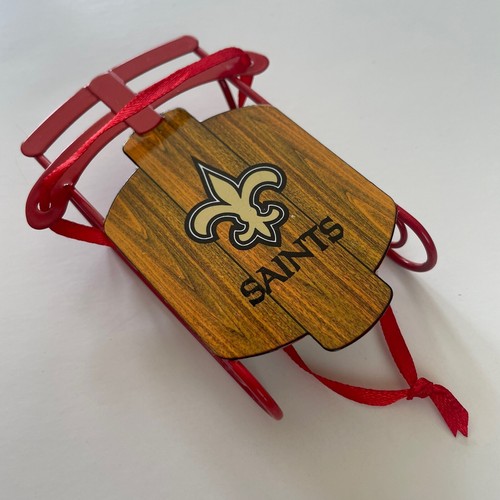 New Orleans Saints Team Metal Sled Christmas Tree Ornament NFL Forever ...