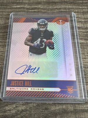 JUSTICE HILL 2019 PANINI ILLUSIONS ROOKIE AUTOGRAPH RC AUTO RAVENS ...