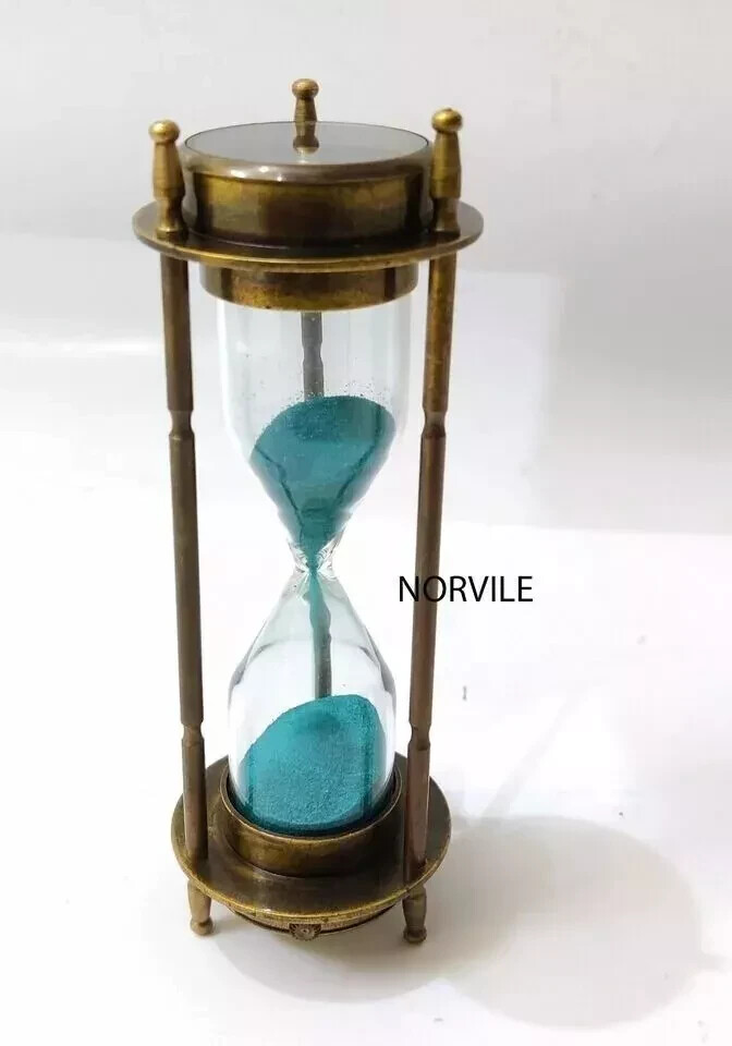 Sand Timer Hourglass Brass Nautical Maritime Hour Glass Vintage Sand ...