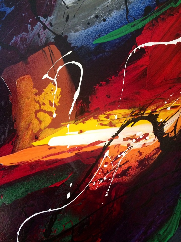 PRICE REDUCTION! LARGE ORIGINAL ACRYLIC PAINTING BY ROY SCHALLENBERG ...