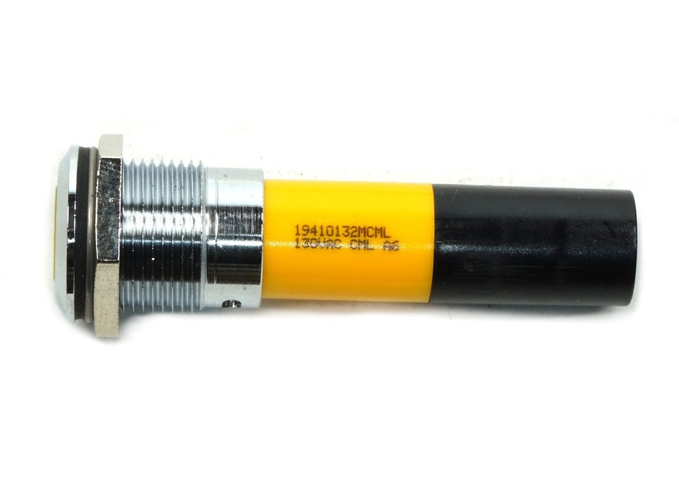 CML Panel Mount Indicator Light LED Yellow 130VAC 16MM 6 mA 19410132M ...