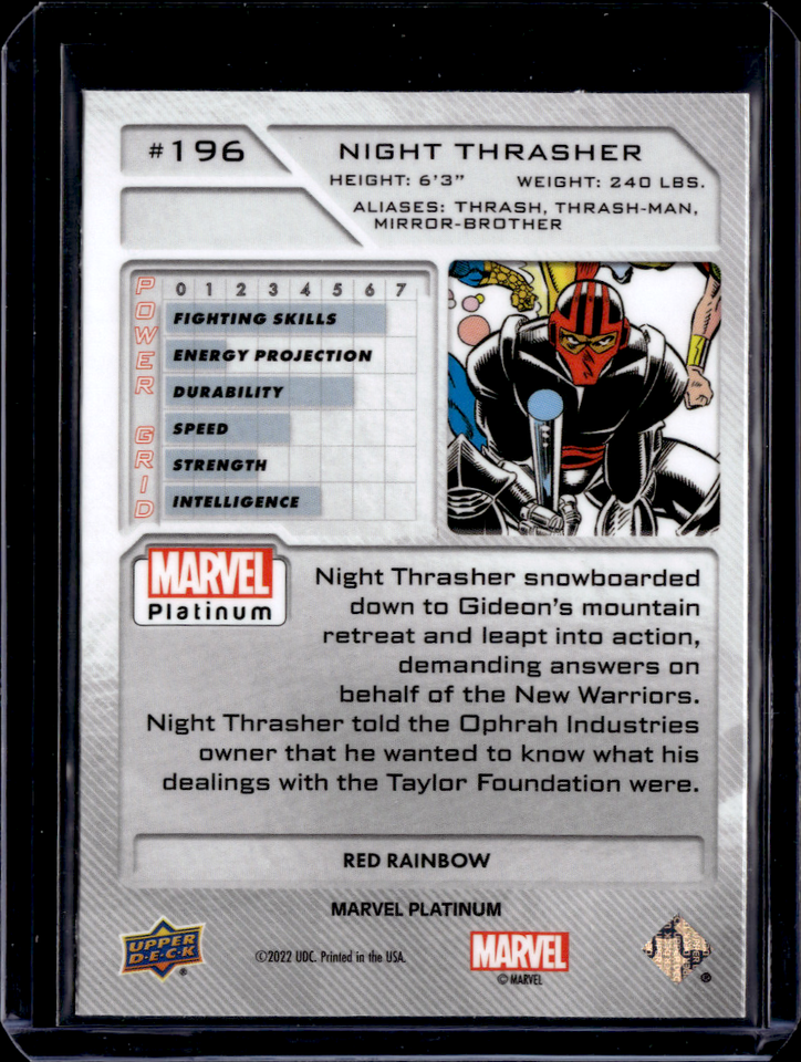NIGHT THRASHER Upper Deck Marvel Platinum Red Rainbow #196 | eBay
