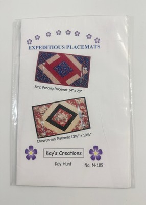 Kay's Creations Expeditious Place Mats QUILT PATTERN Chevron Run Strip ...