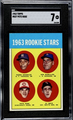1963 Topps #537 PETE ROSE “Hit King” (RC) ROOKIE CARD SGC 7 NM HOF? | eBay
